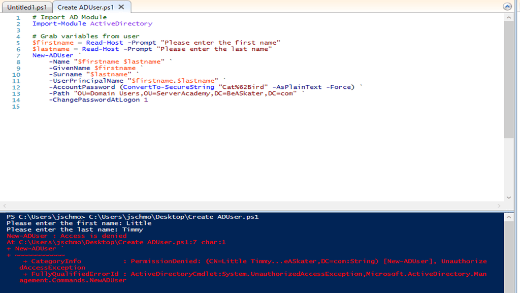 Unknown Reason For Error When Running Ps Script Powershell Server Academy Community Forum